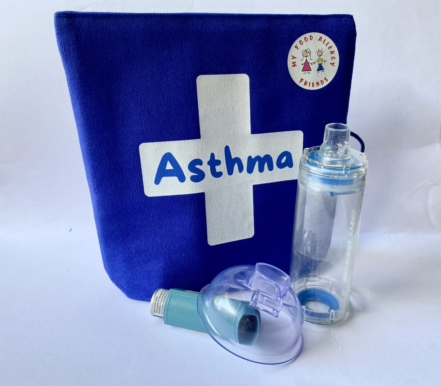 NEW Blue asthma bag(WORDS) - insulated - My Food Allergy Friends